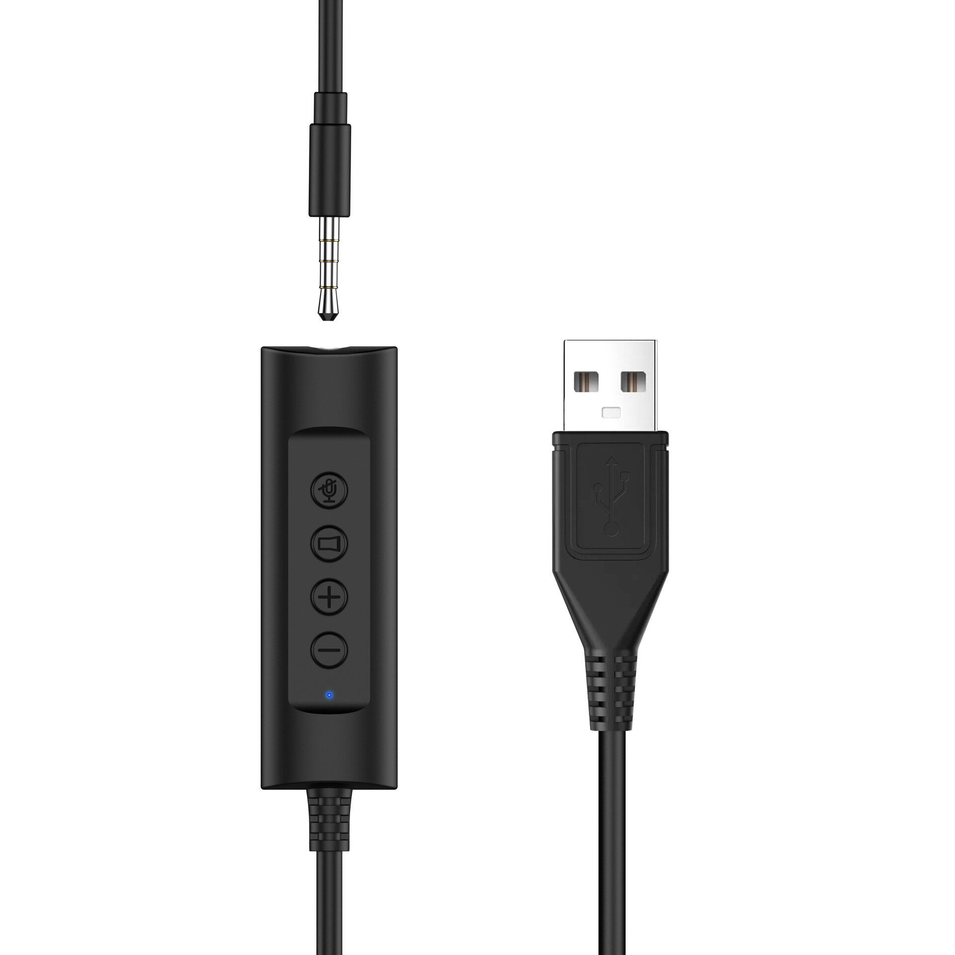 USB-адаптер для шумоподавляющего наушника с регулировкой громкости и подключением к компьютеру