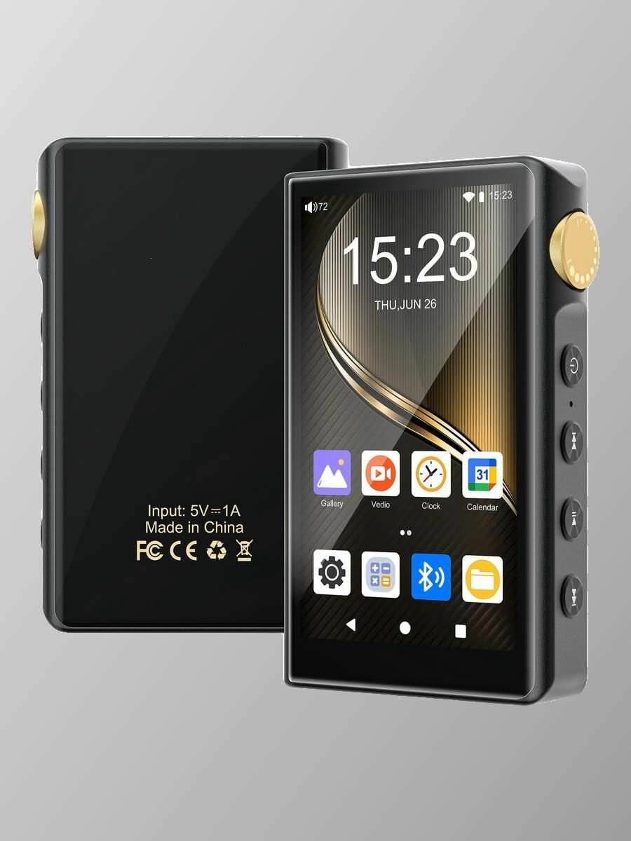 96 ГБ Hi-Fi MP3-плеер с Bluetooth и WiFi, оснащенный музыкальным плеером Android 12 с высоким разрешением, поддерживающим DSD DAC и форматы FLAC без потерь. Возможность расширения до 512 ГБ.