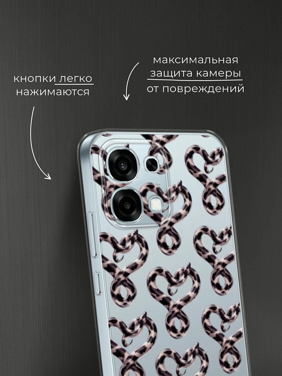 Силиконовый чехол на Oppo A6 Pro / Оппо A6 Про с принтом Змея сердечком 1 — фото 1