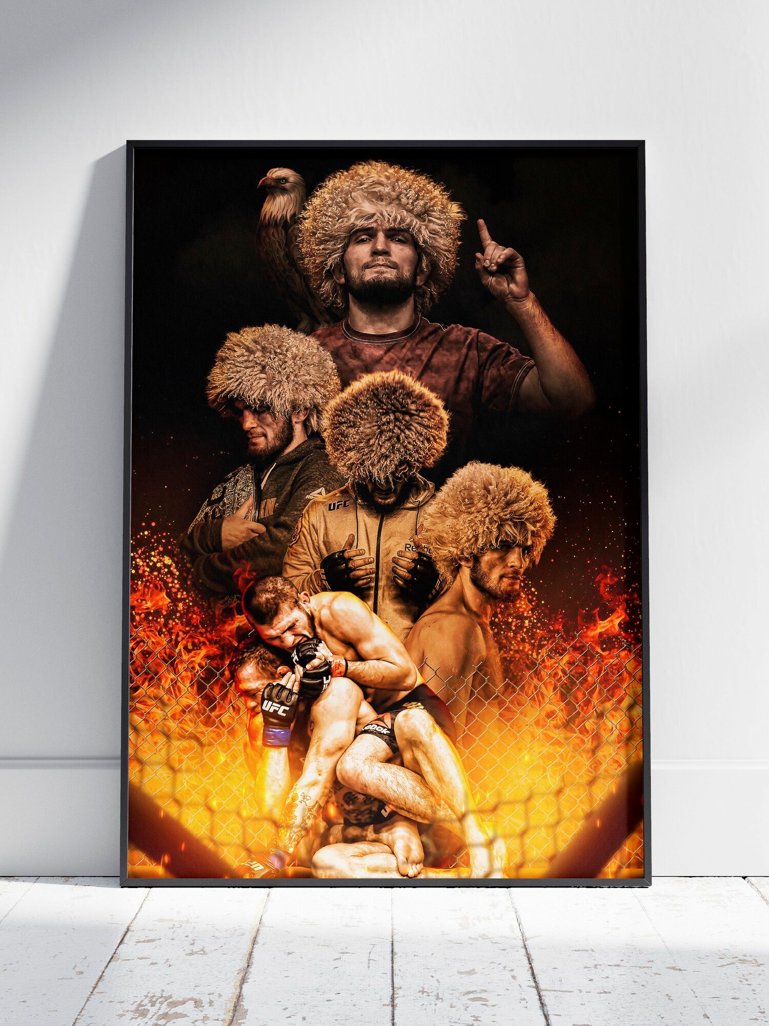 Плакат на стену для интерьера Легенды ЮФС и ММА (Хабиб Нурмагомедов - Khabib Nurmagomedov 2) A4 (21x30 см)
