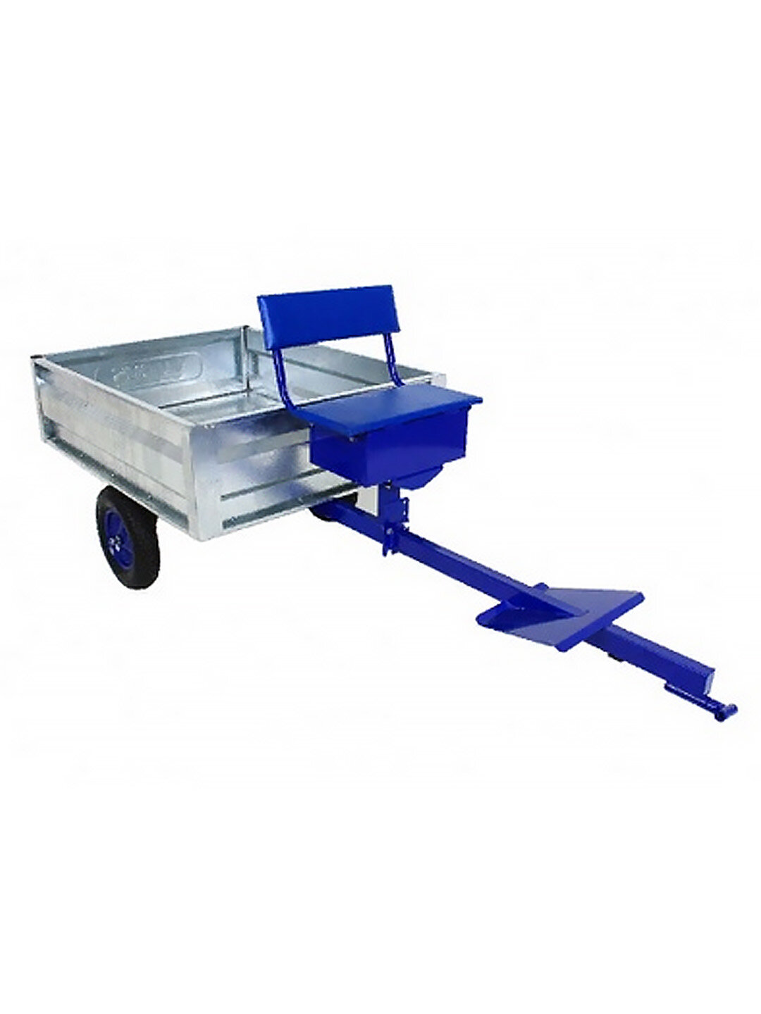 Прицеп для мотоблока TPЦ 600F VALRUS, с сиденьем и ящиком для инструментов