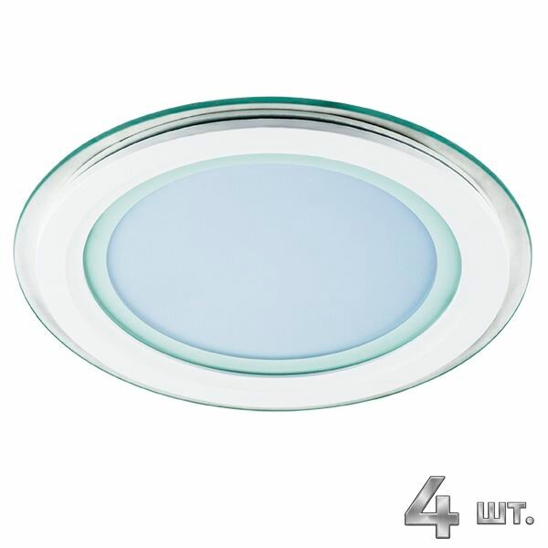 Светильник потолочный светодиодный влагозащищенный Lightstar ACRI 212021, IP44 для ванной, 3000K, 18W, круглый, белый, комплект 4 шт.