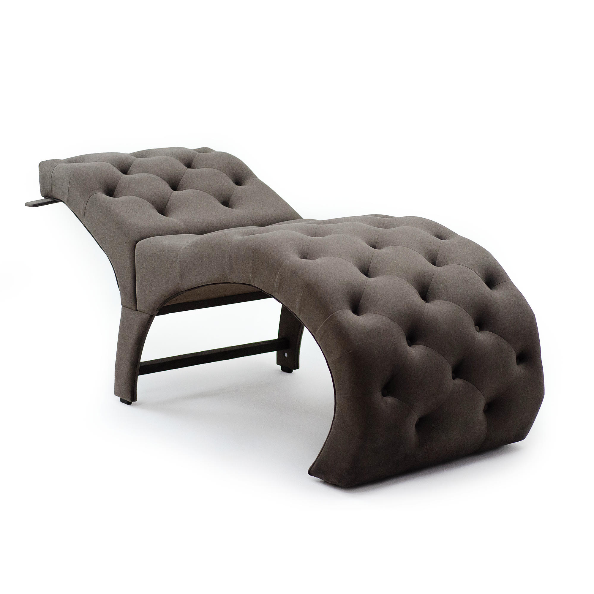 Анатомическая кушетка для наращивания ресниц и cалона красоты с держателями для лампы, Каретка, Коричневая