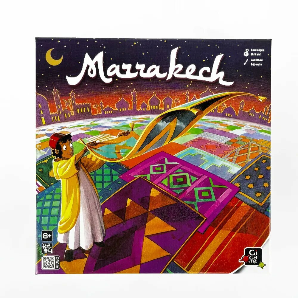 Настольная игра "Марракеш" - это экономическая стратегическая игра с коврами, рассчитанная на 2-4 игрока и рассчитанная на 120 минут