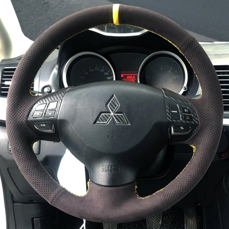 Оплетка на руль White Thread для Mitsubishi Lancer X, Outlander, ASX, Colt