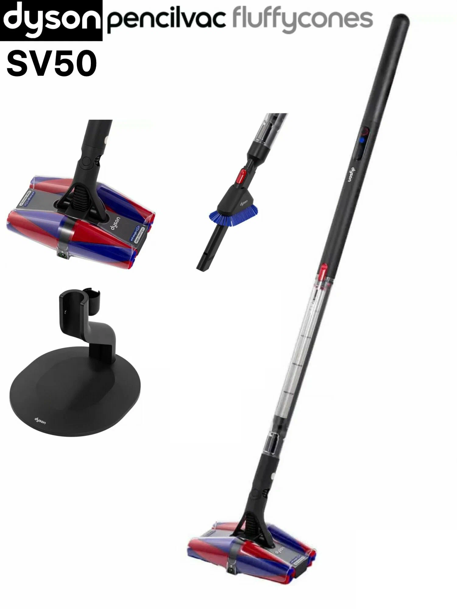 Вертикальный пылесос Dyson SV50 PencilVac Fluffycones, Black (Черный)