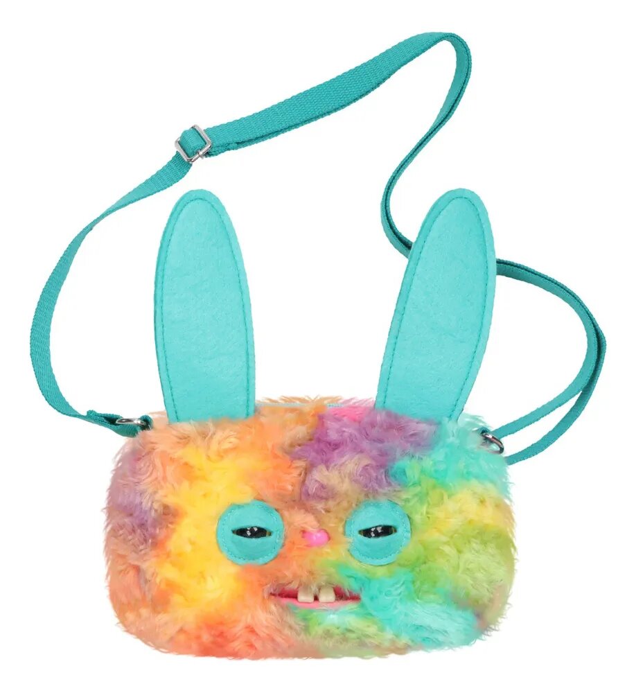 Ugly Tooth Monster Fluffy Crossbody Bag/ Карманная сумка/Зубы, как у человека, тонкие глаза, бежевые волосы