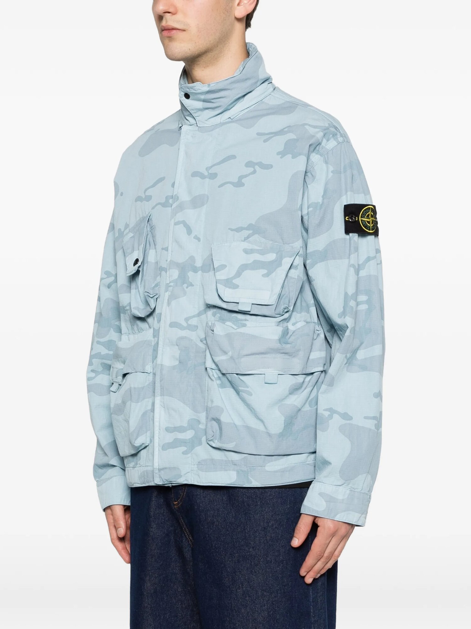 Куртка Stone Island Camouflage-print jacket, размер XL, blue — фото 1