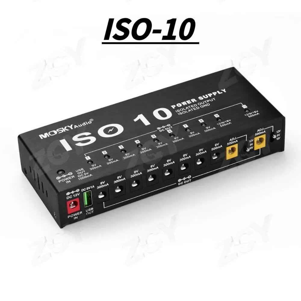 MOSKY ISO-10 Портативная станция питания для гитарных эффектов 10, изолированная