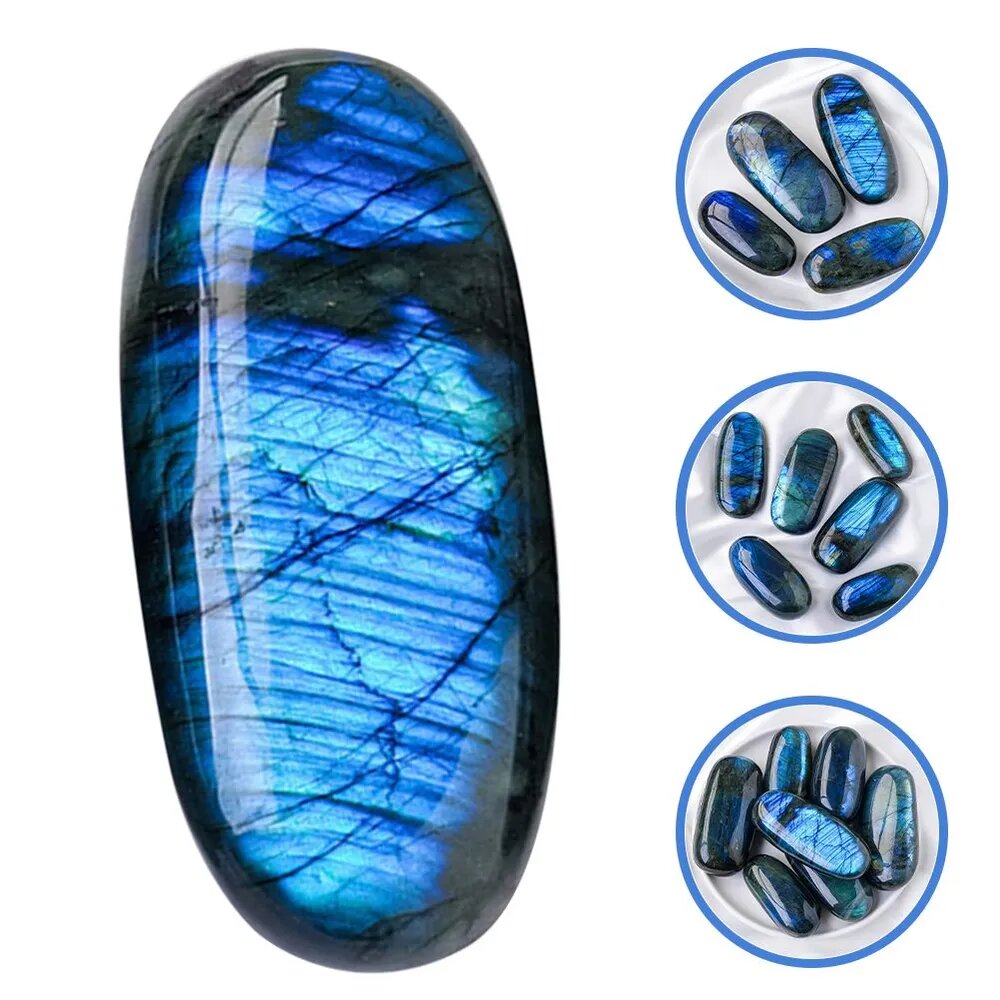 Настольный кристальный камень синего цвета из натурального лунного минерала для декора