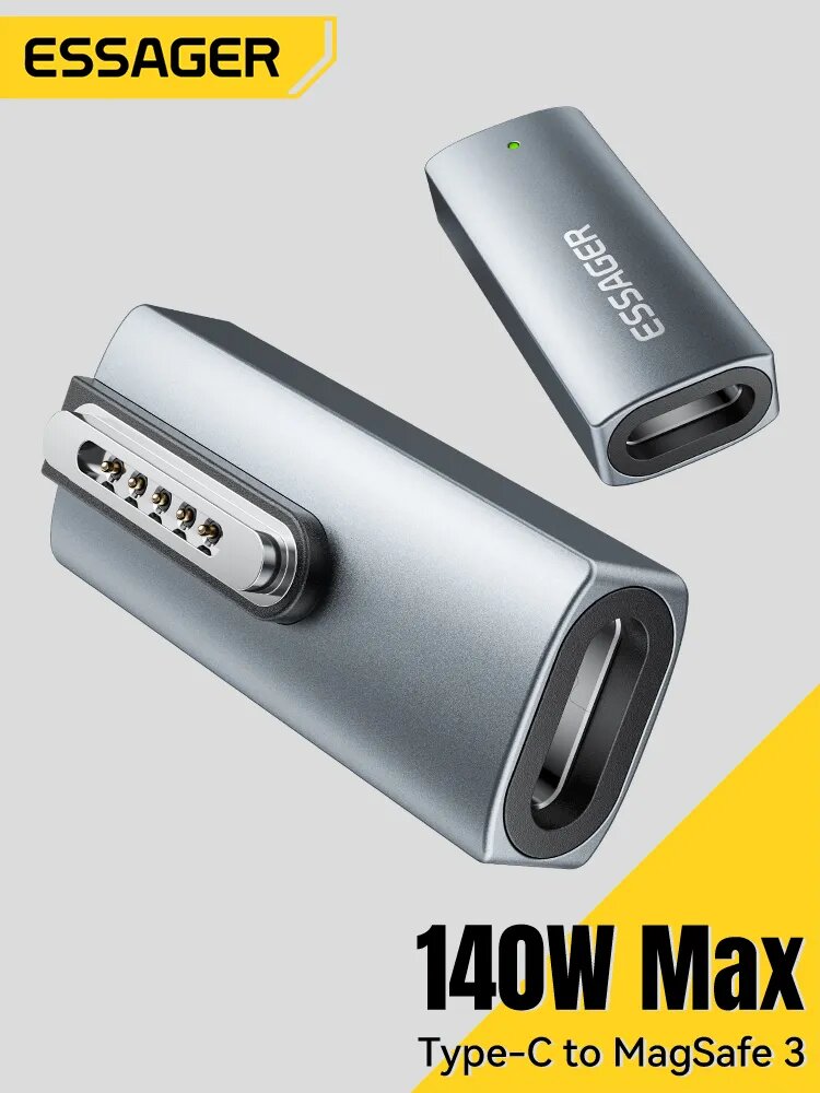 Essager Переходник USB C - Magsafe3 магнитный Адаптер OTG, Для зарядки MacBook