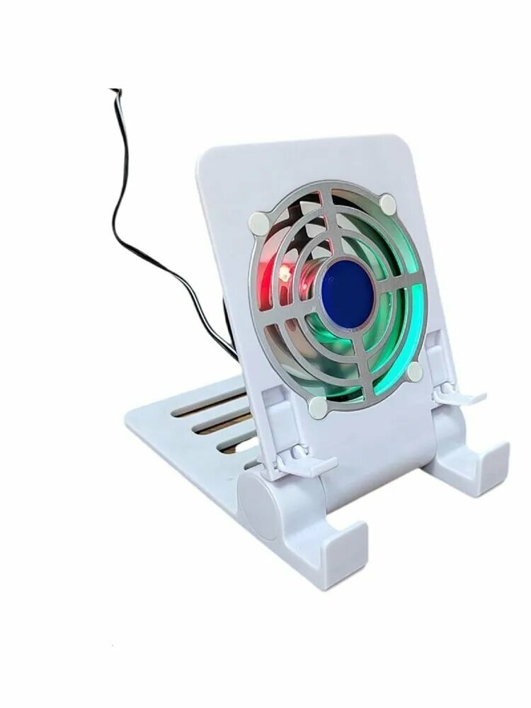 Крепление для мобильного устройства, Ленивый держатель для мобильного телефона складной прикроватный держатель для мобильного телефона с вентилятором охлаждения-белый-со светом