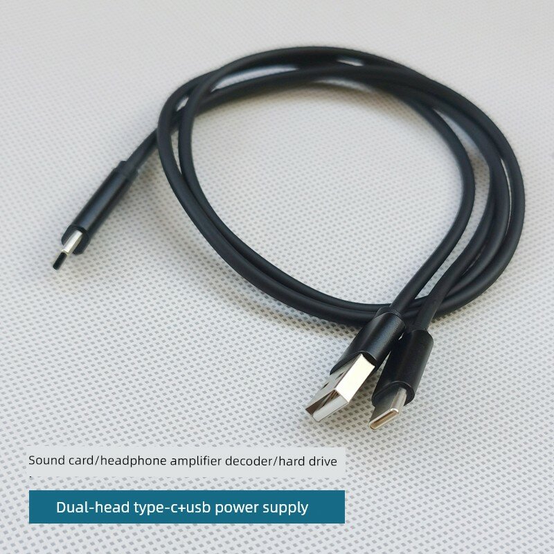 Компактный усилитель с автономным питанием, короткий кабель Type-C на USB OTG с двумя разъемами, внешний усилитель для
