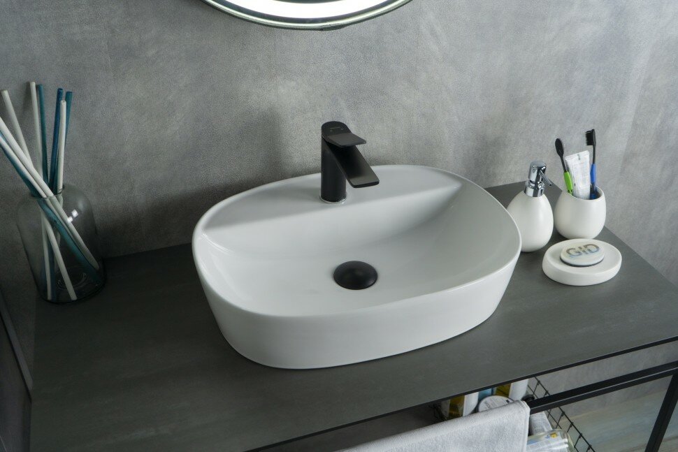 Раковина Gid N9045 51166 накладная белая 50x38x12