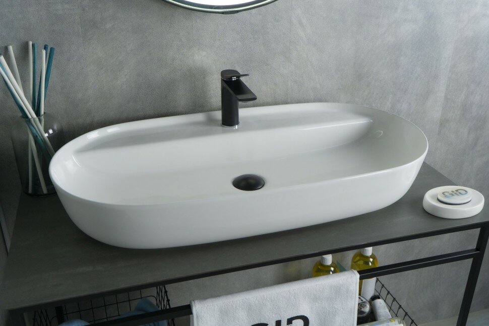 Раковина Gid N9347 51190 накладная белая 81x41x14