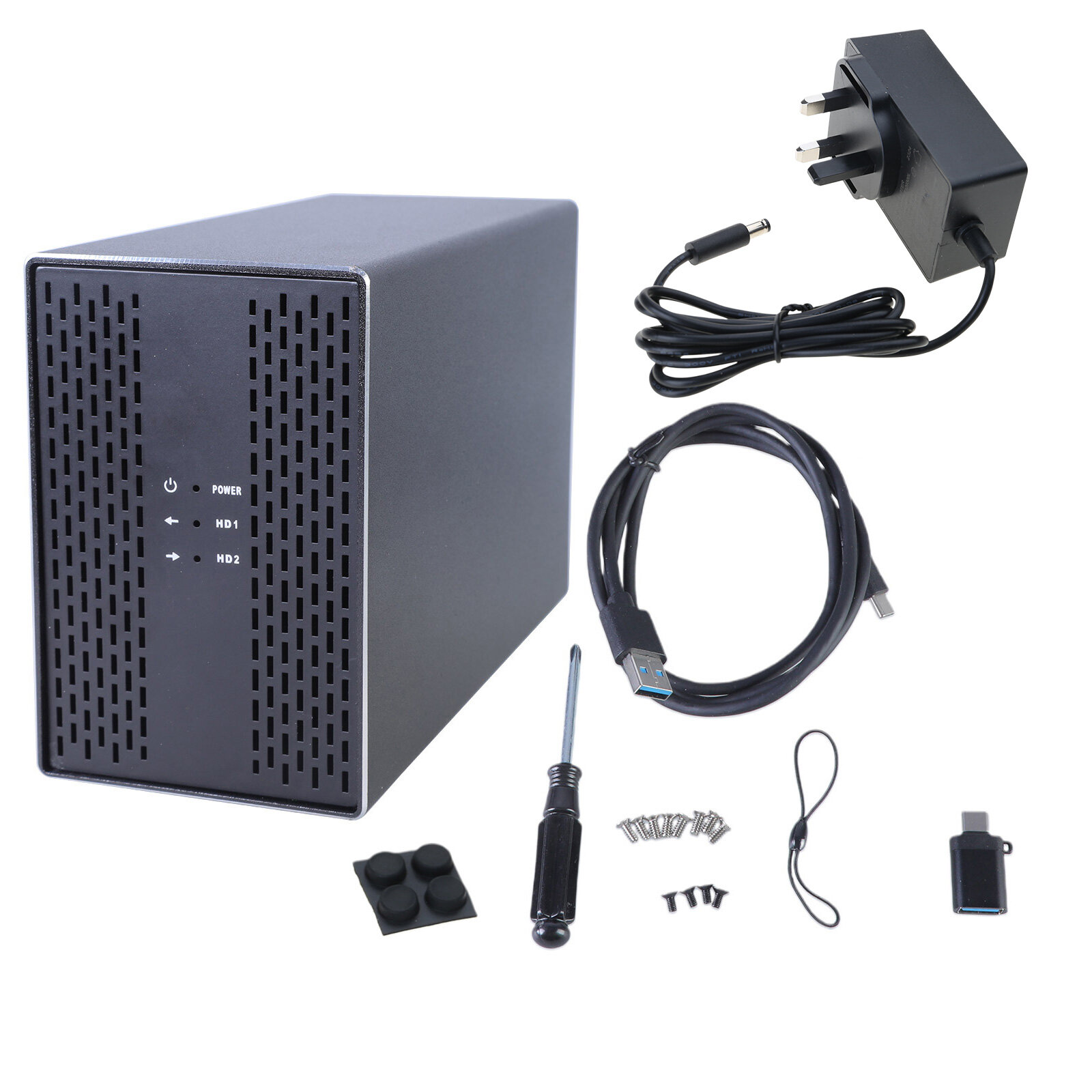 2-дюймовый корпус для жесткого диска 35" c USB 31 и блокируемыми разъемами