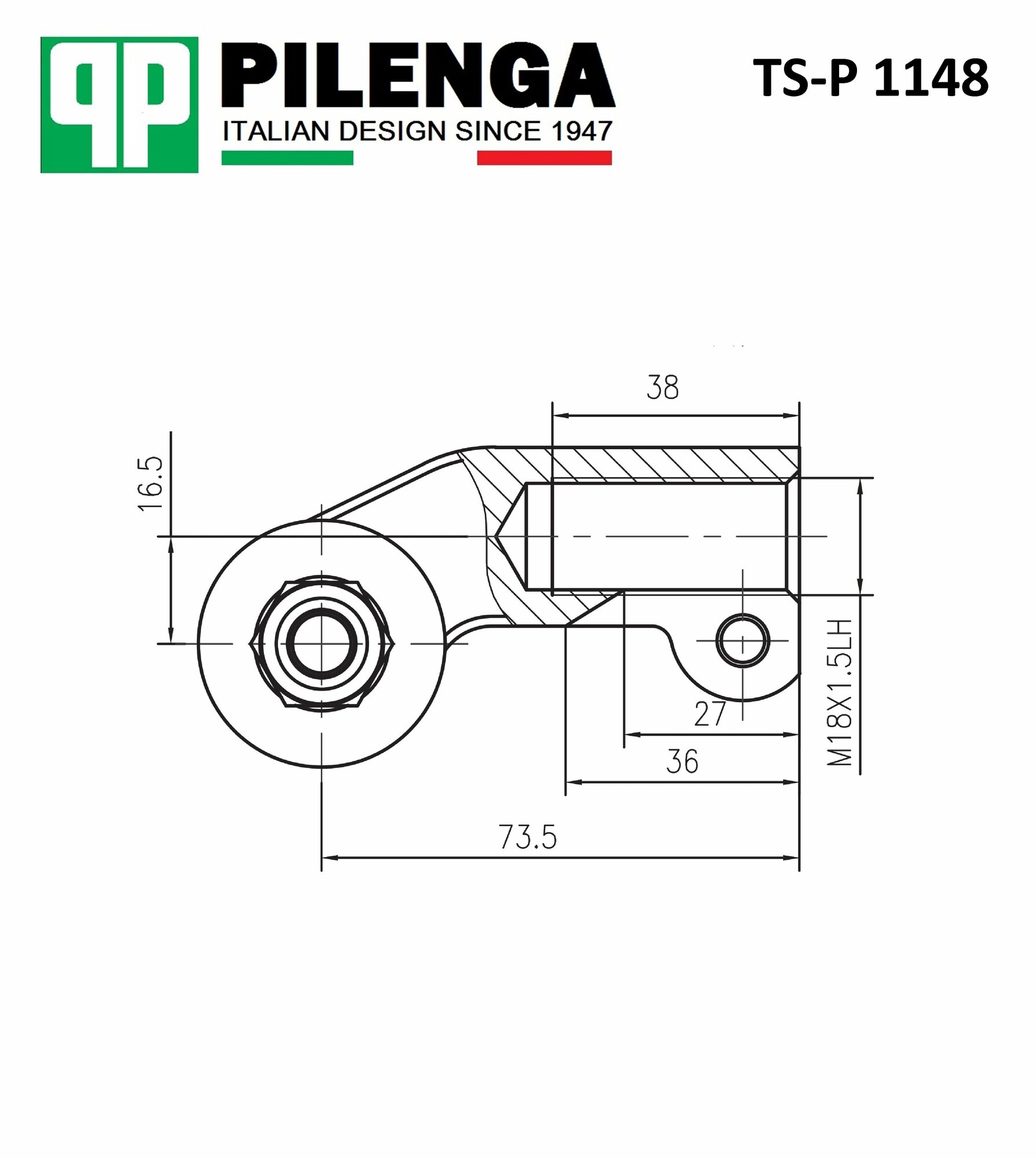 Наконечник рулевой ВАЗ 2110 2190, 1118 (11 .) наружный правый (Pilenga) TS P 1148