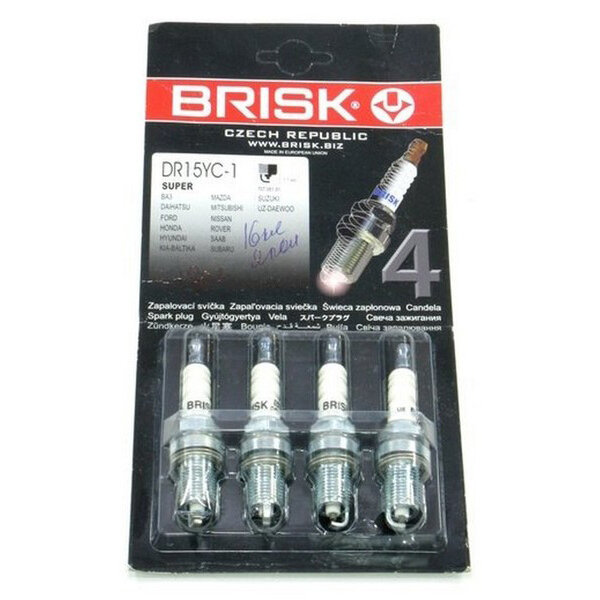 Свеча зажигания ВАЗ 2110 12,2170 инжектор 16кл. Brisk DR15YC 1 Super R (4шт) в блистере