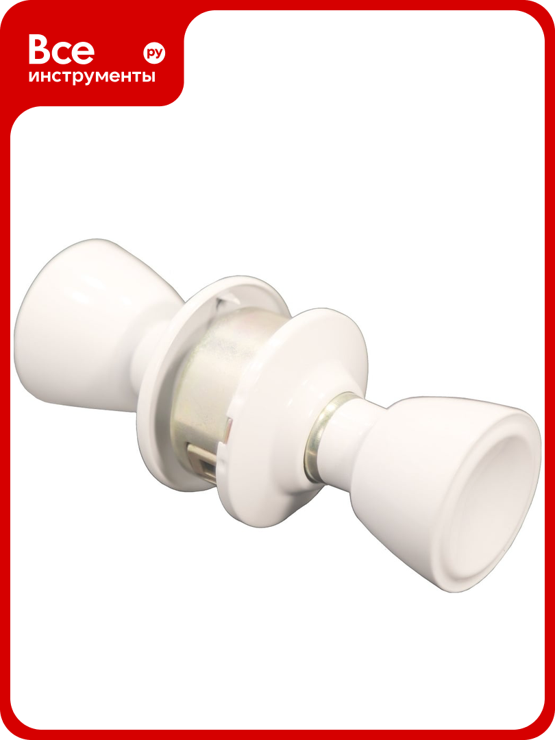 Дверная защелка-ручка Левша NORBEL 588 PS без ключа, без фиксатора, белая У4-6831. Б