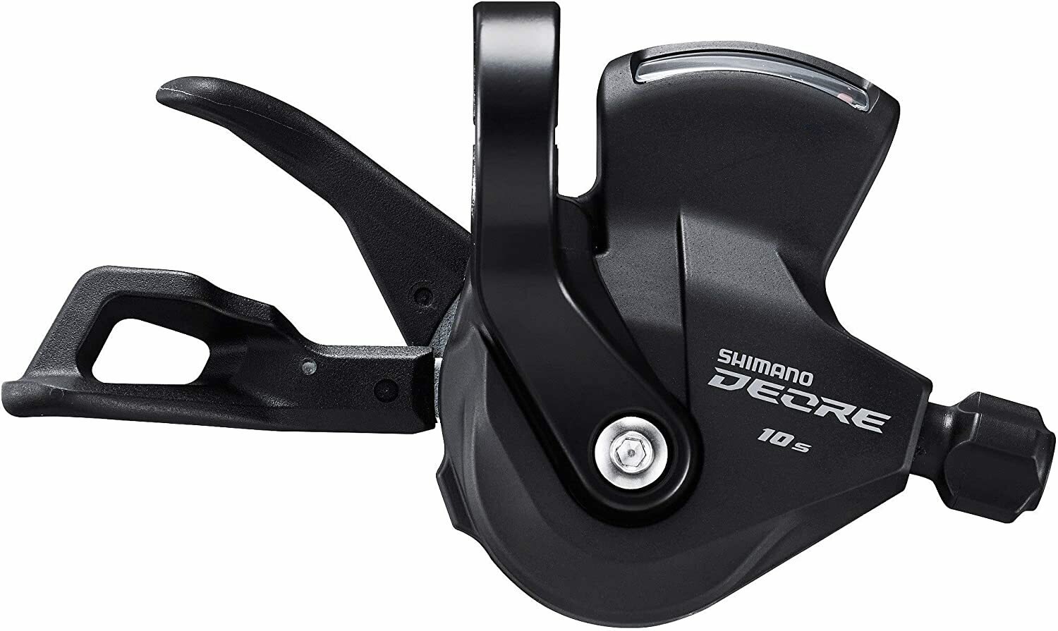 Шифтер Shimano Deore, M4100-R, прав, 10 скоростей, на хомут, с индикатором, тр. 2050 мм с SP41 1880 мм Черный