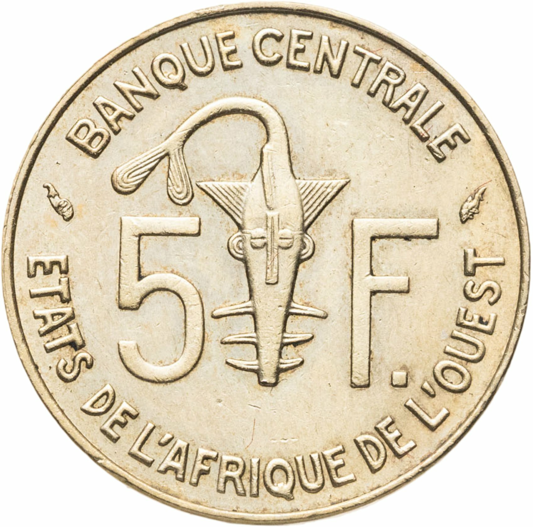 Западная Африка BCEAO 5 франков francs 1980, Бронза, в сохранности AU