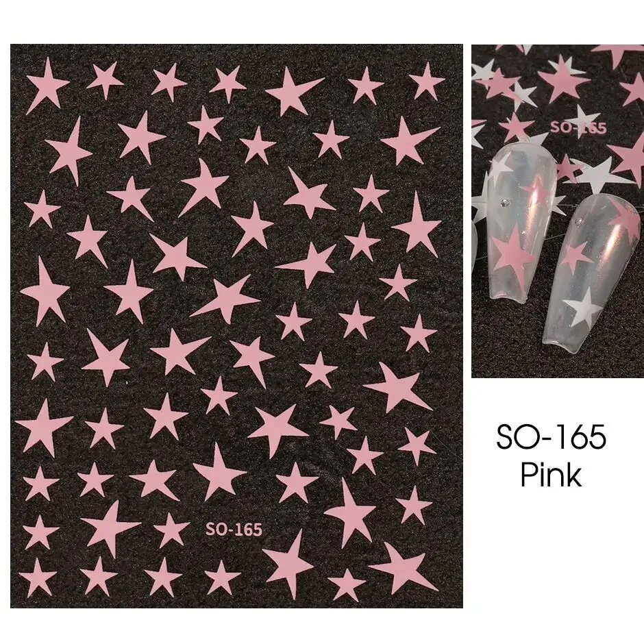 Наклейки для ногтей SO-165, розовый