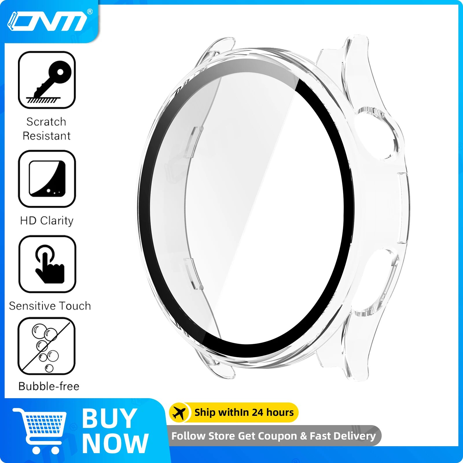 Защитное стекло ONM для Xiaomi Mi Watch 5, Белый, Clear