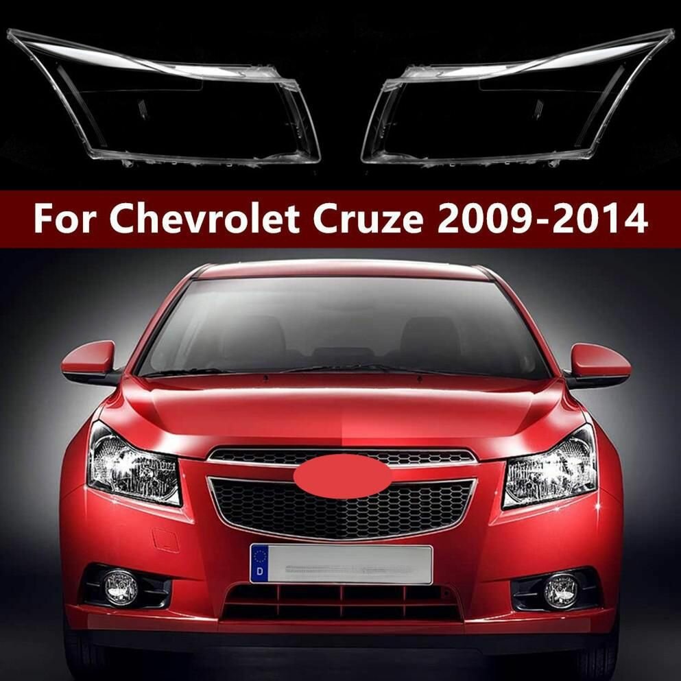Корпус фары Chevrolet Cruze J300 (2008-2014) прозрачный ПК комплект 2 шт левый+правый для передней части замена фар