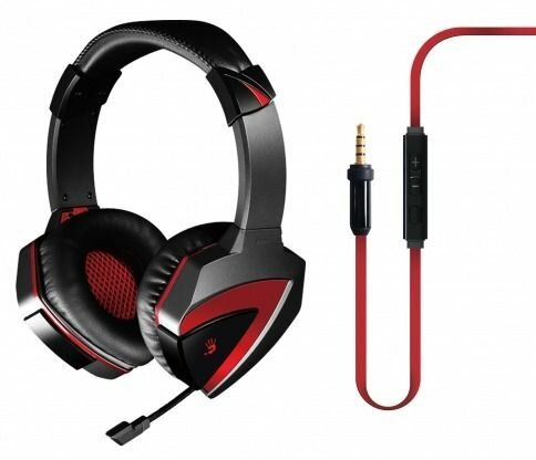 Наушники с микрофоном A4Tech Bloody G500 черный/красный 1.5м мониторные оголовье (A4TECH G500)
