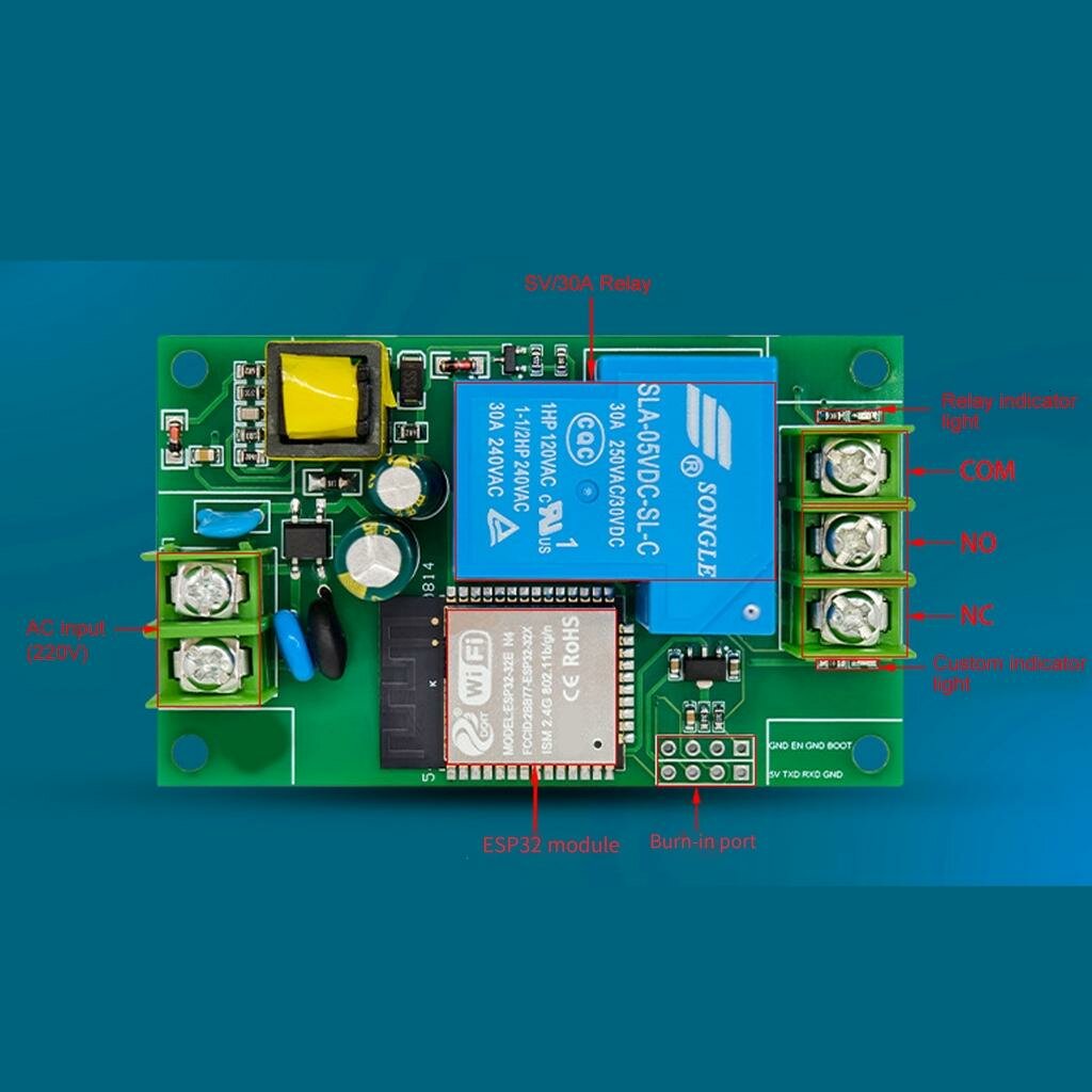 Модуль реле ESP32 на 30 А — фото 1