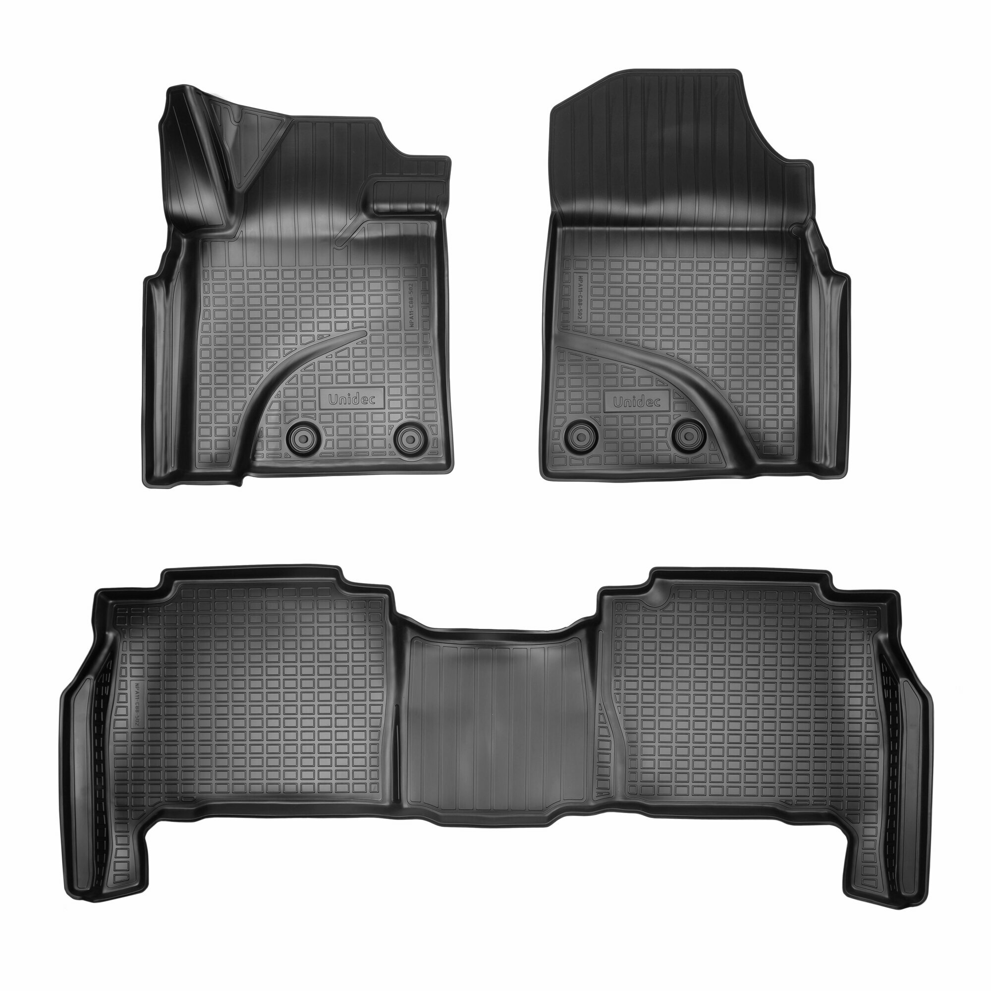 Коврики салона (полиуретан) Toyota LC-200 (J20A) 3D (2012-2021) (5-7 мест)