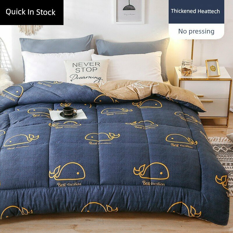 Quilt, Winter Quilt, Student Single Dormitory Spring and Autumn Quilt, Thickened Warm Autumn and Winter Quilt, Cotton