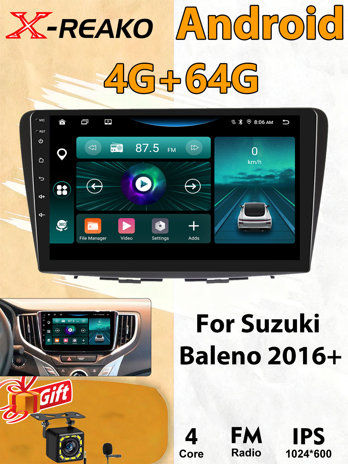Штатная магнитола для Suzuki Baleno 2 Сузуки Балено 2 Android головное устройство мультимедиа