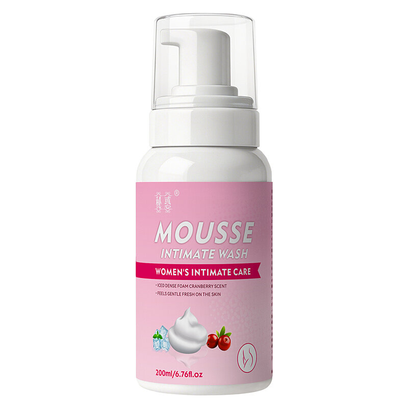 Women's Intimate Care Mousse Intimate Wash Foam Gel Iced Cold Feeling Cranberry Scent Controls Odor Private Shower Gel