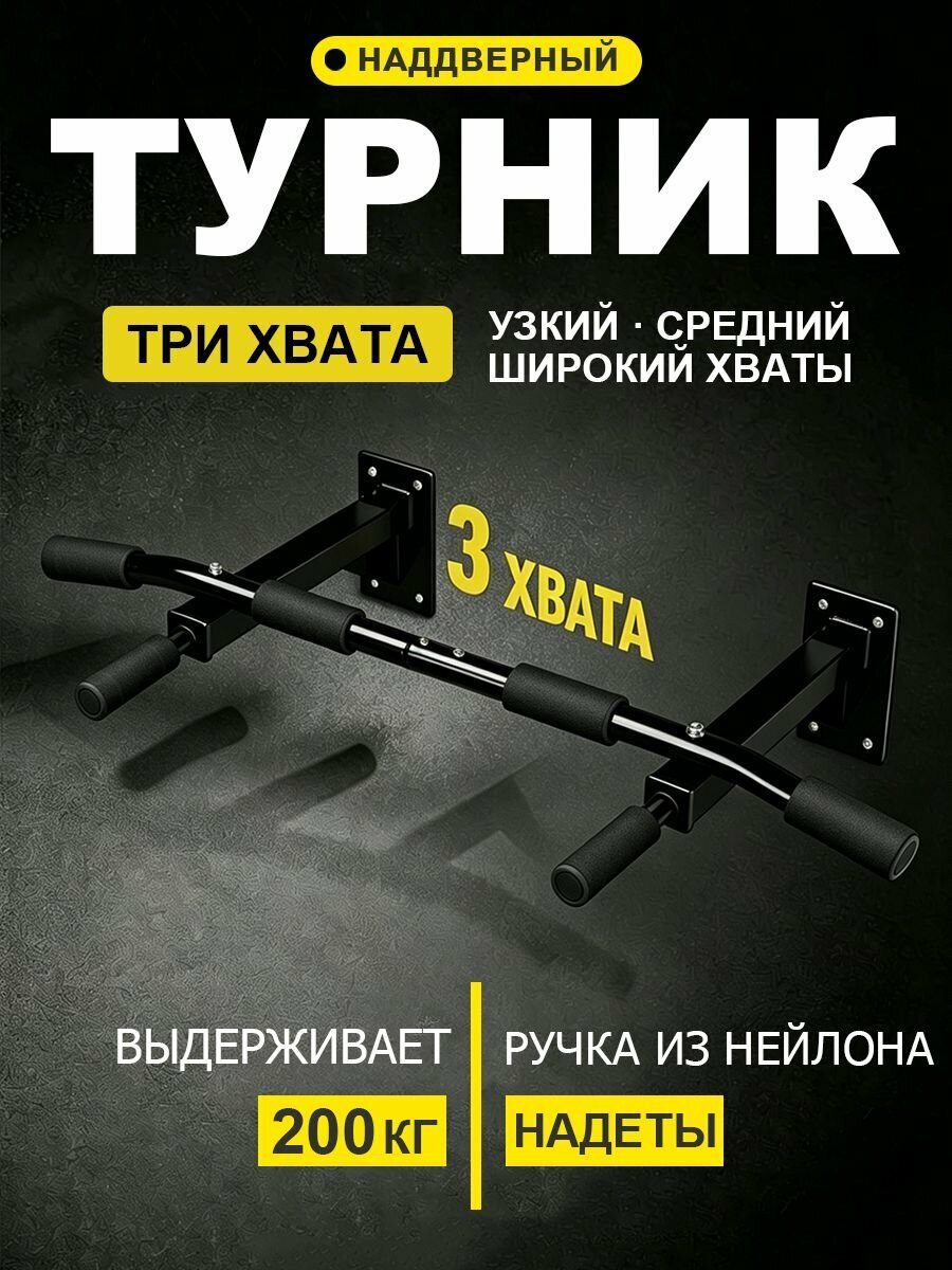 Турник настенный RILARDIS, 3 хвата, компактный тренажер
