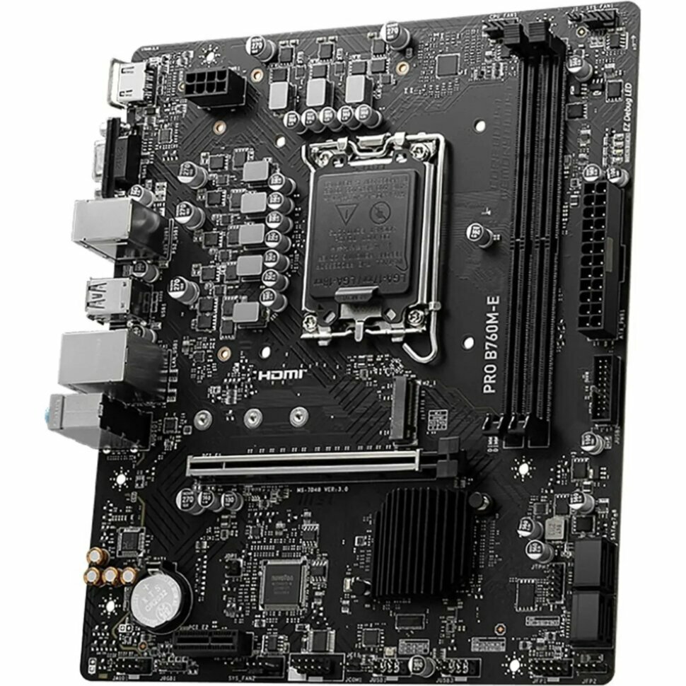 Материнская плата MSI PRO B760M-E, s1700, Intel B760, 2xDDR5, mATX, 2267043