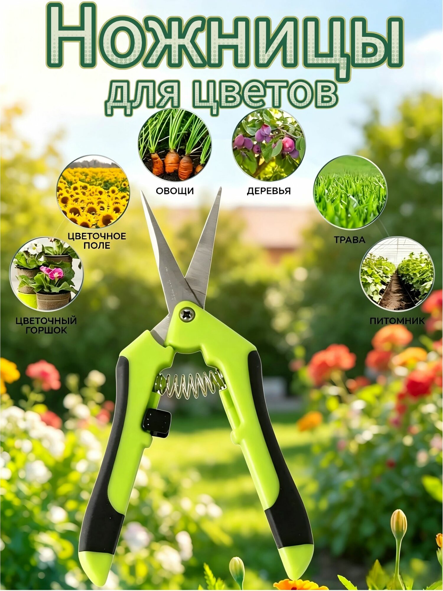Ножницы для цветов с прямыми лезвиями, секатор для цветов