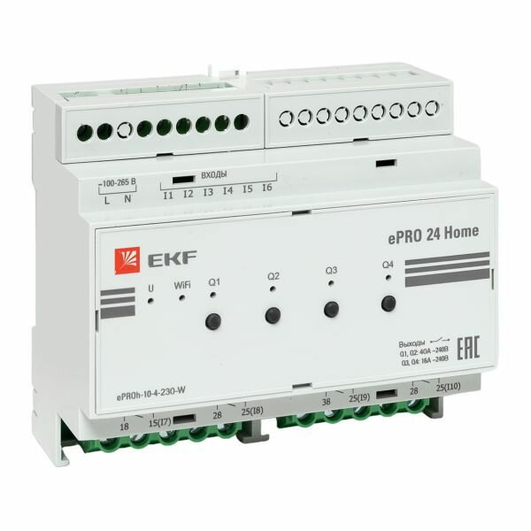 Контроллер ePRO 24 удаленного управления 6вх\4вых 230В WiFi Home EKF ePRO-h-10-4-230-W