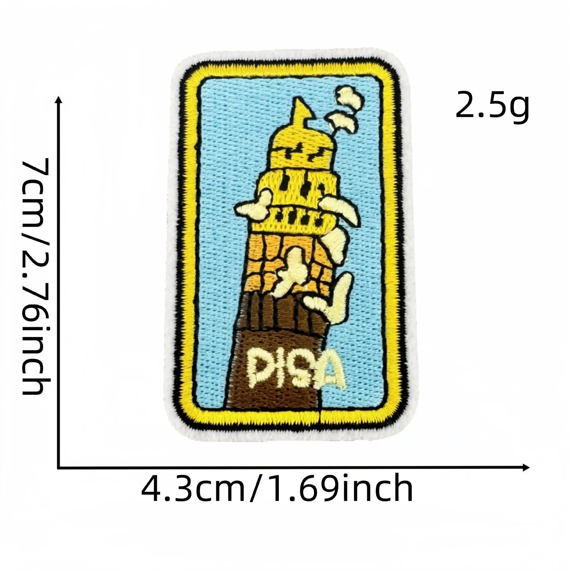 Нашивка Pisa, 7x4.3 см, 2.5г, Цвет: 15
