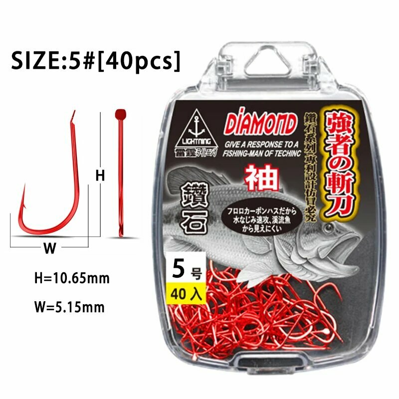 Рыболовные крючки High Carbon Steel, красные, японские SIZE 5