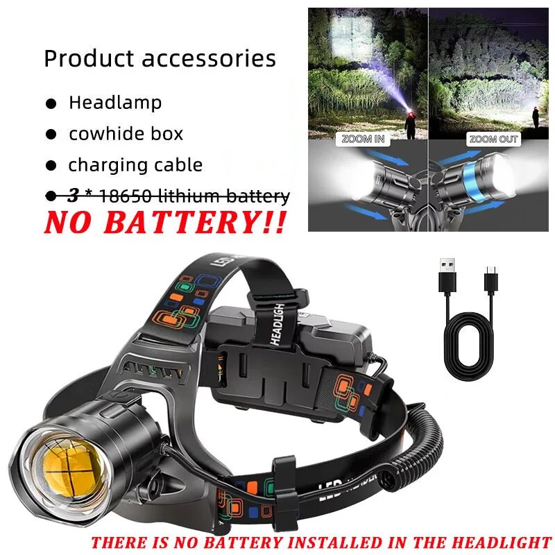 KENSUN Налобный Фонарь XHP100 USB, NO BATTERY