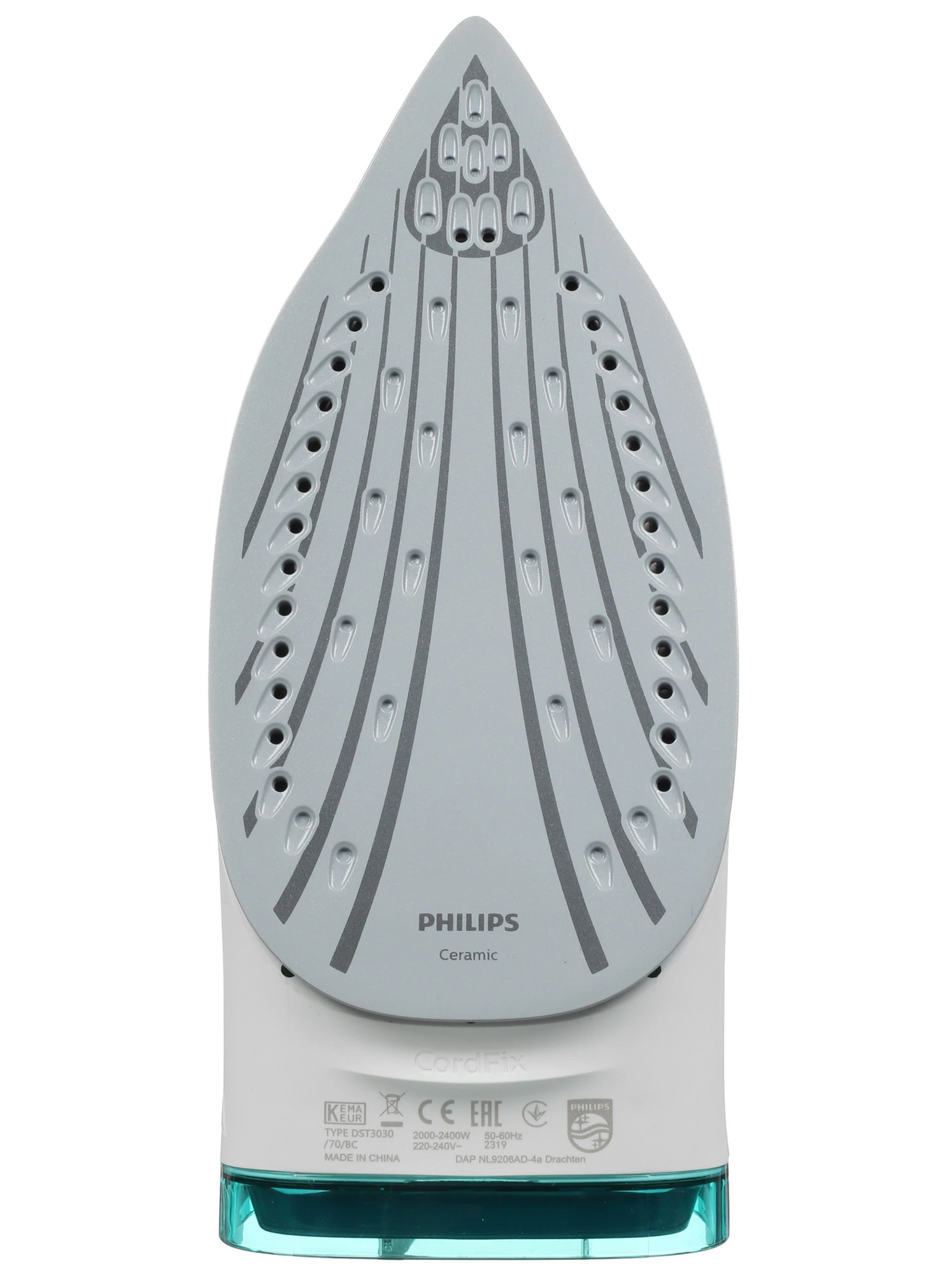 Утюг электрический PHILIPS DST3030/70 [ПИ], керамическое покрытие, противокапельная система, бирюзовый. — фото 1