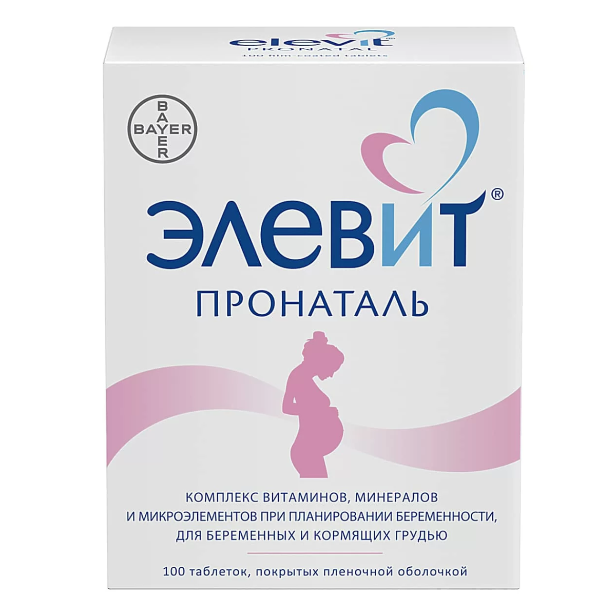 Элевит Пронаталь, таблетки покрытые пленочной оболочкой, 100 шт.