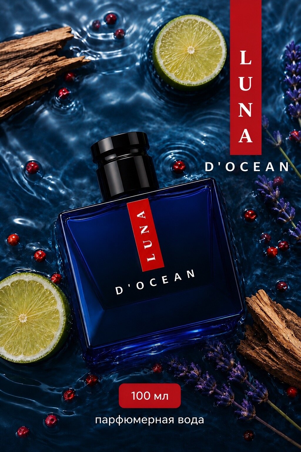 Парфюмерная вода мужская La Ville Luna d`Ocean men, 100 мл, фужерный аромат