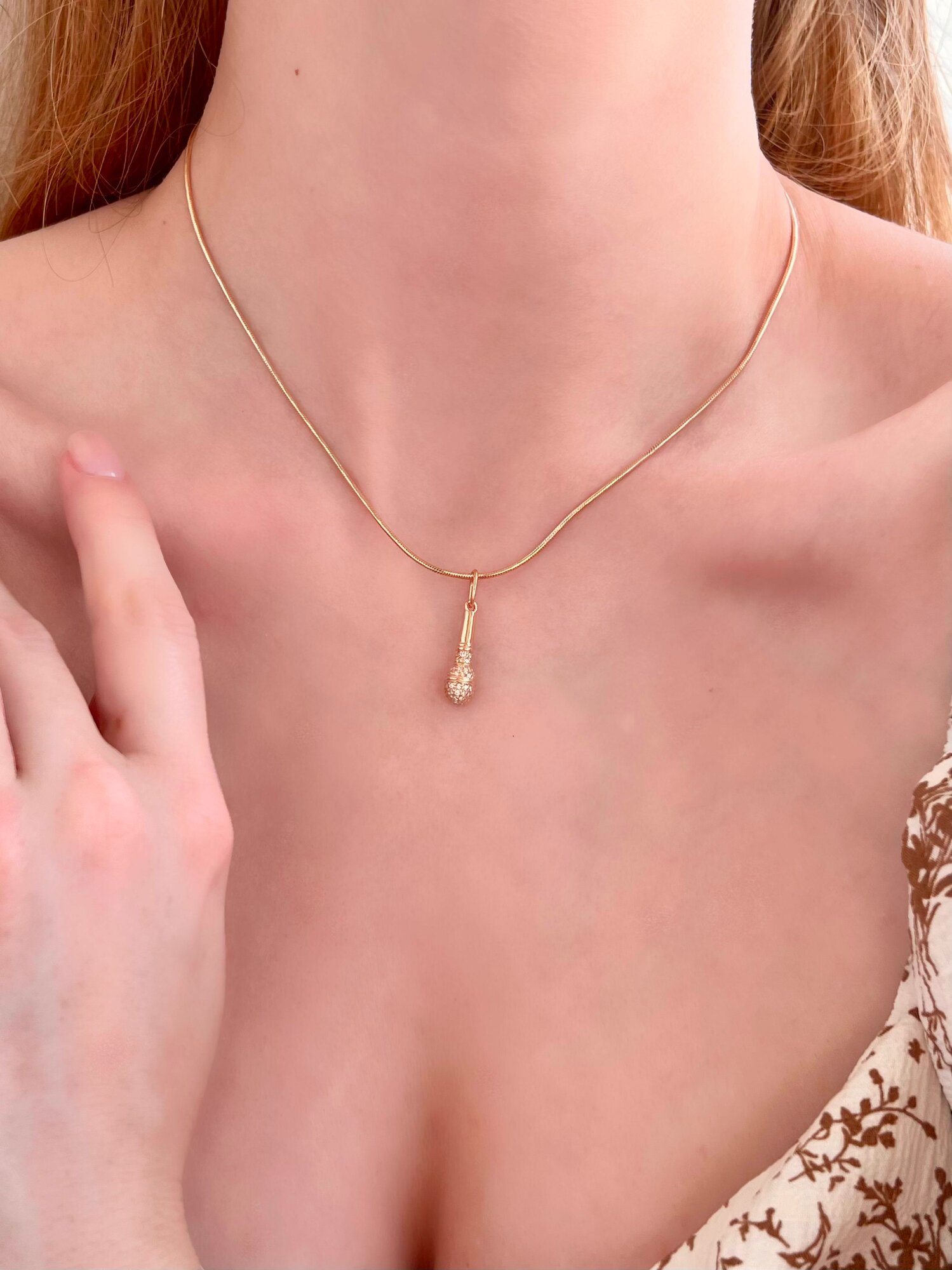 Подвеска MSJewellery, серебро, 925 проба, фианит, золотистый — фото 1