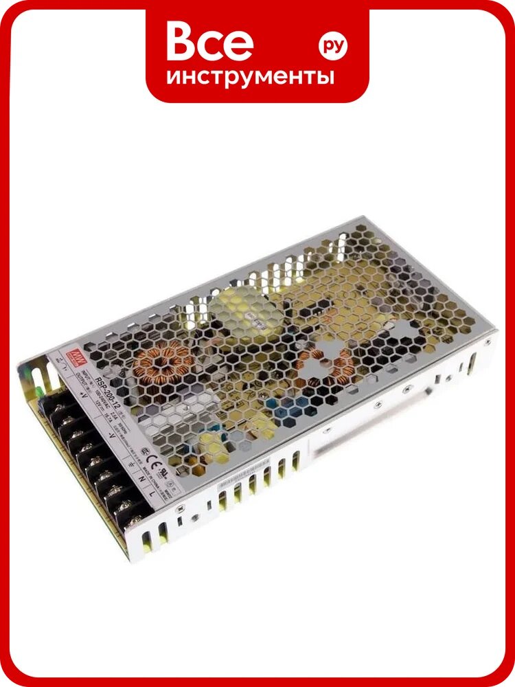 Источник питания Mean Well RSP-200-12, 200Вт, 12В, 16,7А, импульсный, закрытый тип