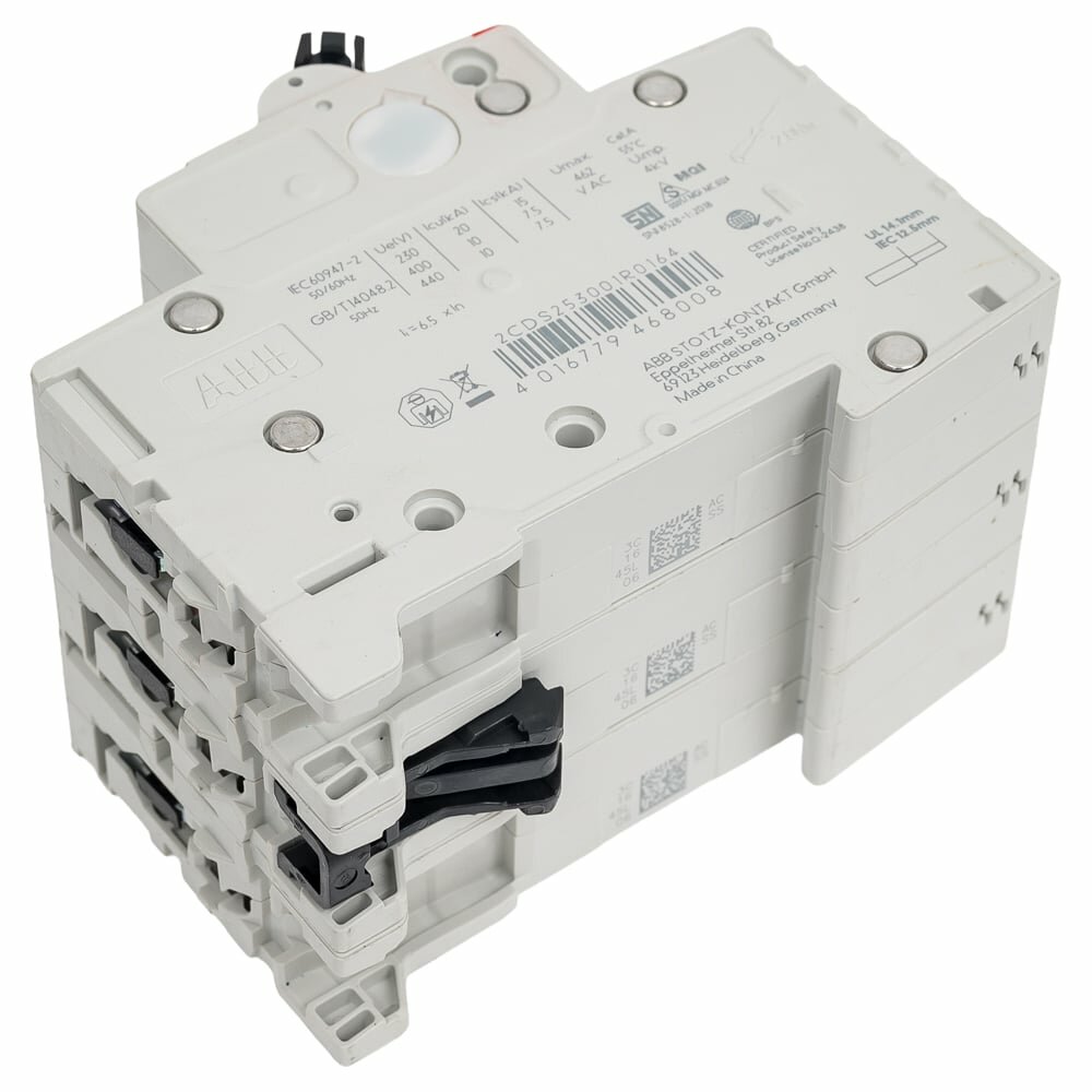 Автоматический трехполюсный выключатель ABB 16А С S203 6кА 2CDS253001R0164 — фото 1