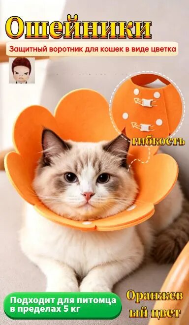 Ветеринарный защитный воротник для кошек и собак
