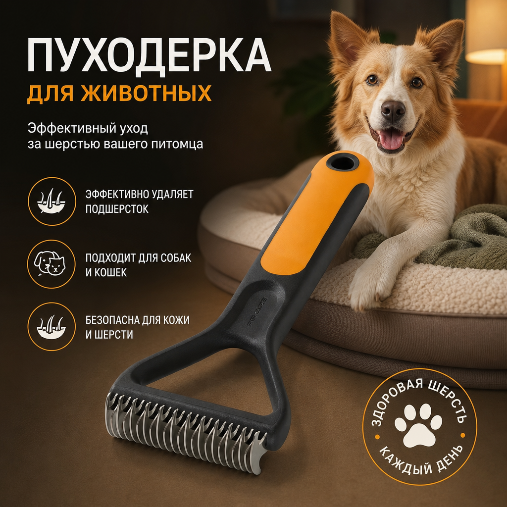Фурминатор для вычесывания подшерстка кошек и собак, профессиональный уход, удаление подшерстка