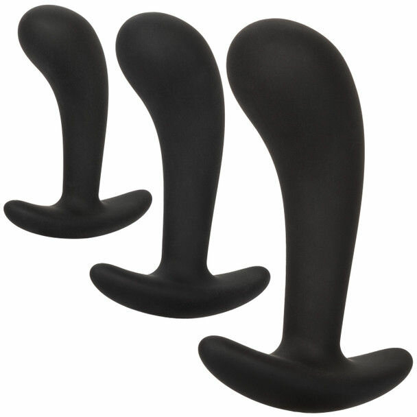 Набор из 3 пробок для стимуляции простаты Silicone Prostate Kit чёрный
